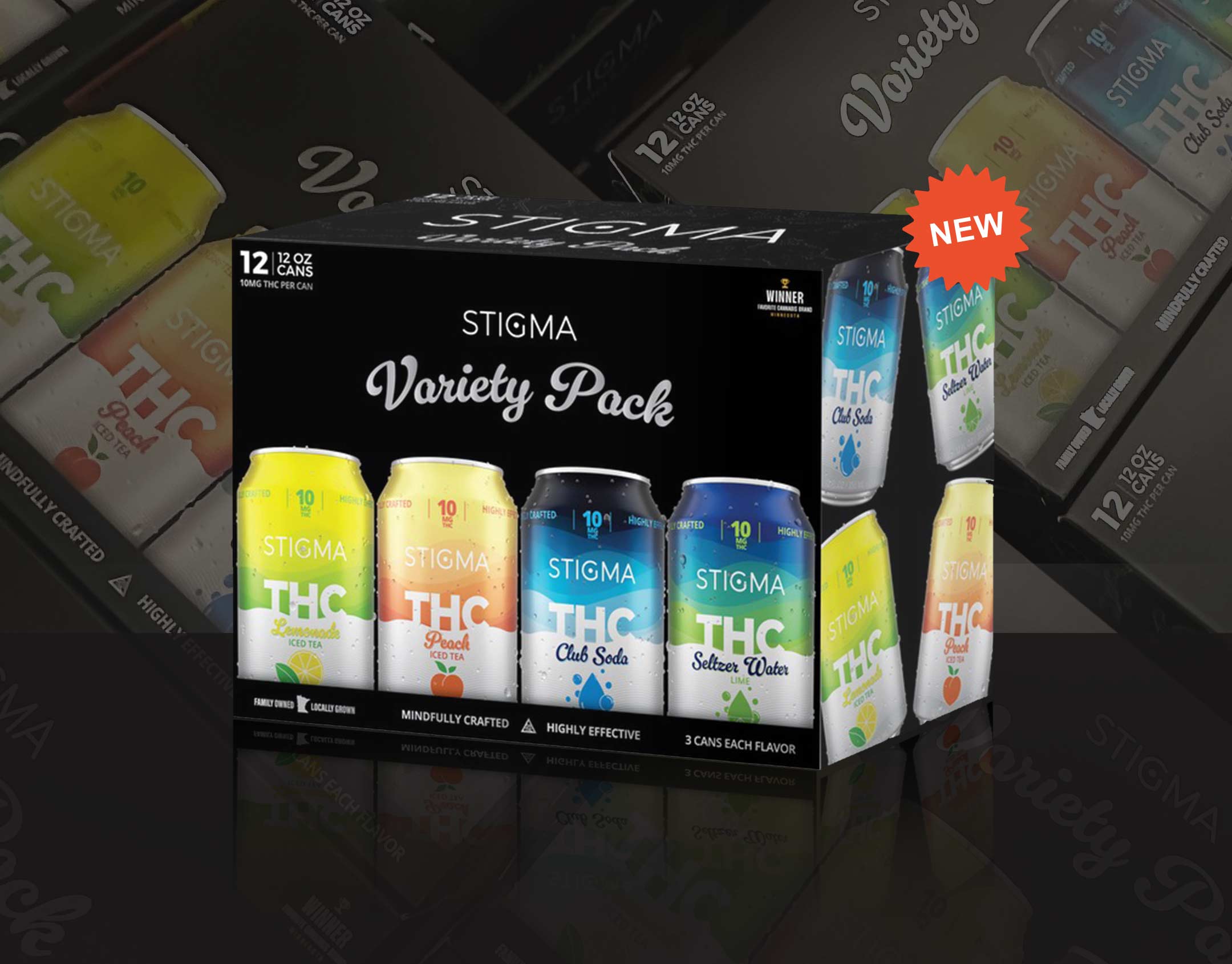 Stigma THC Beverage Variety 12 Pack (10mg each)